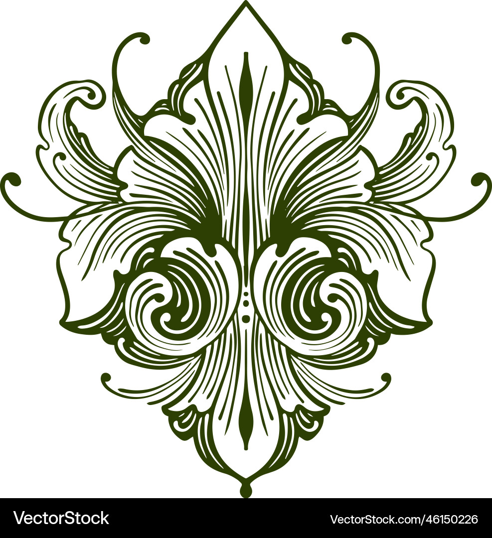 Green shaded victorian ornamental collection Vector Image
