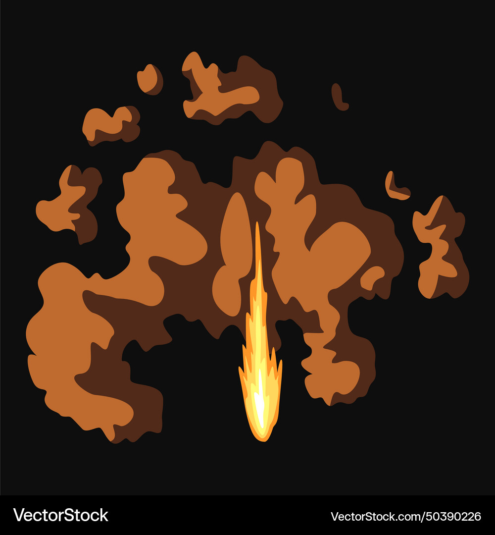 Gun flashe or gunshot animation fire explosion Vector Image
