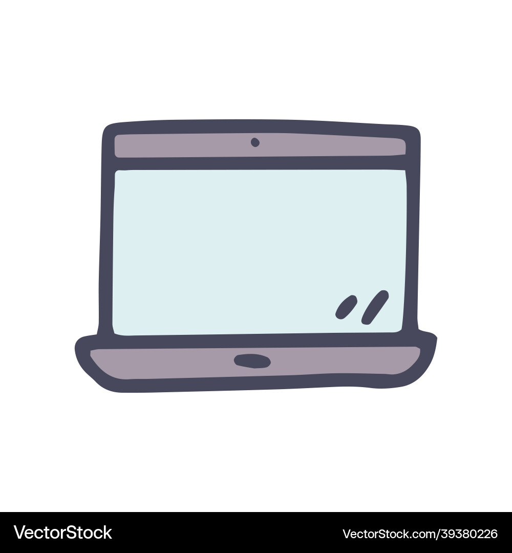 Laptop color doodle simple icon design Royalty Free Vector