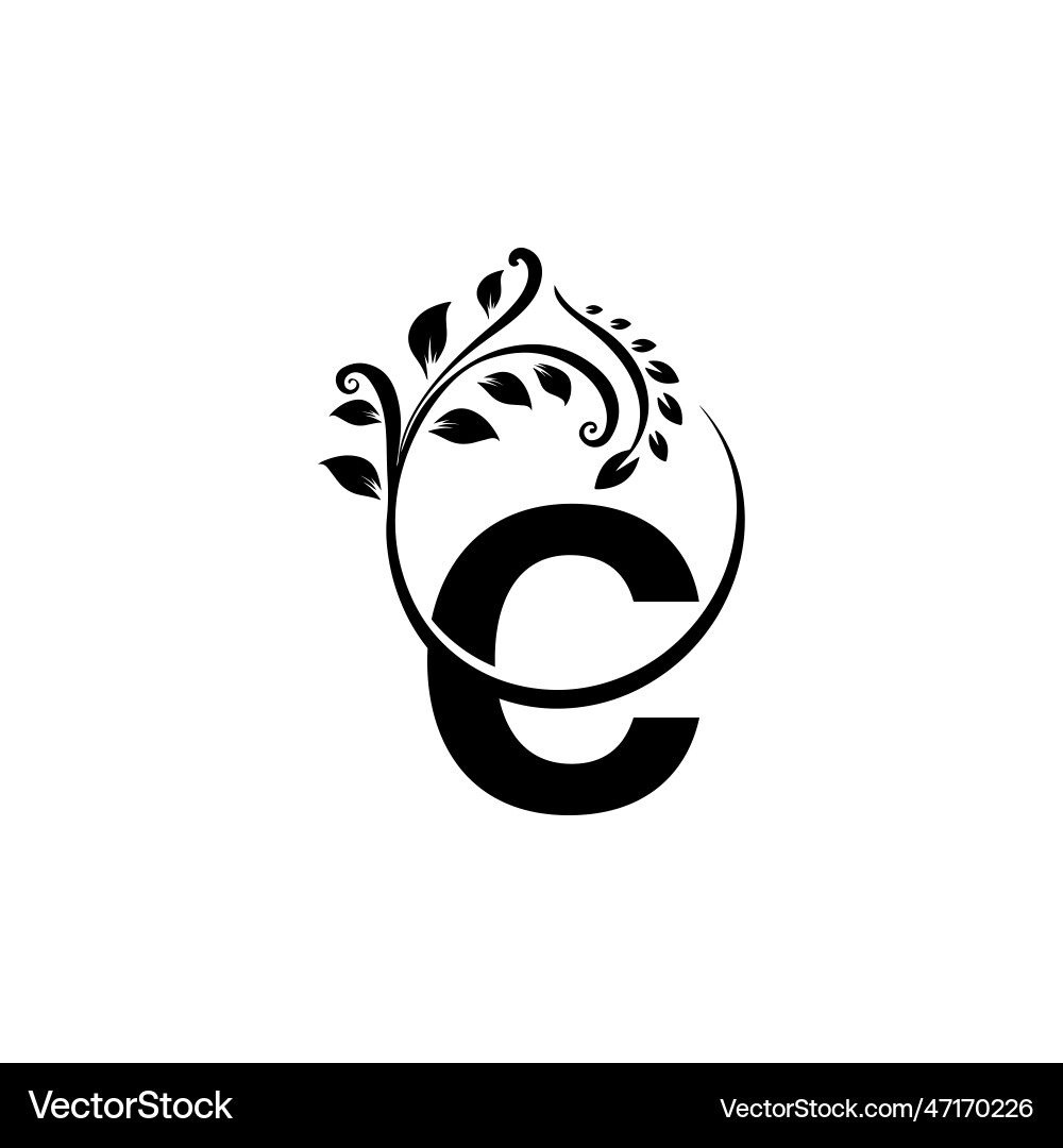 Letter c flower ornament logo Royalty Free Vector Image
