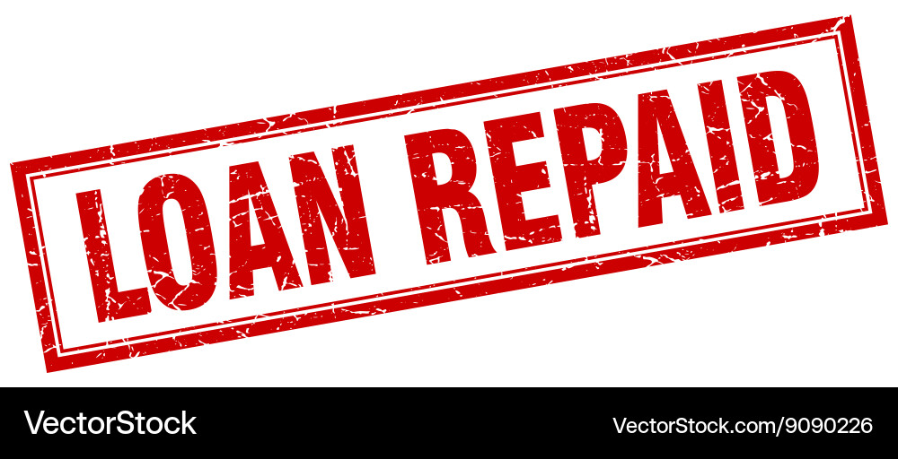 Loan repaid red square grunge stamp on white Vector Image
