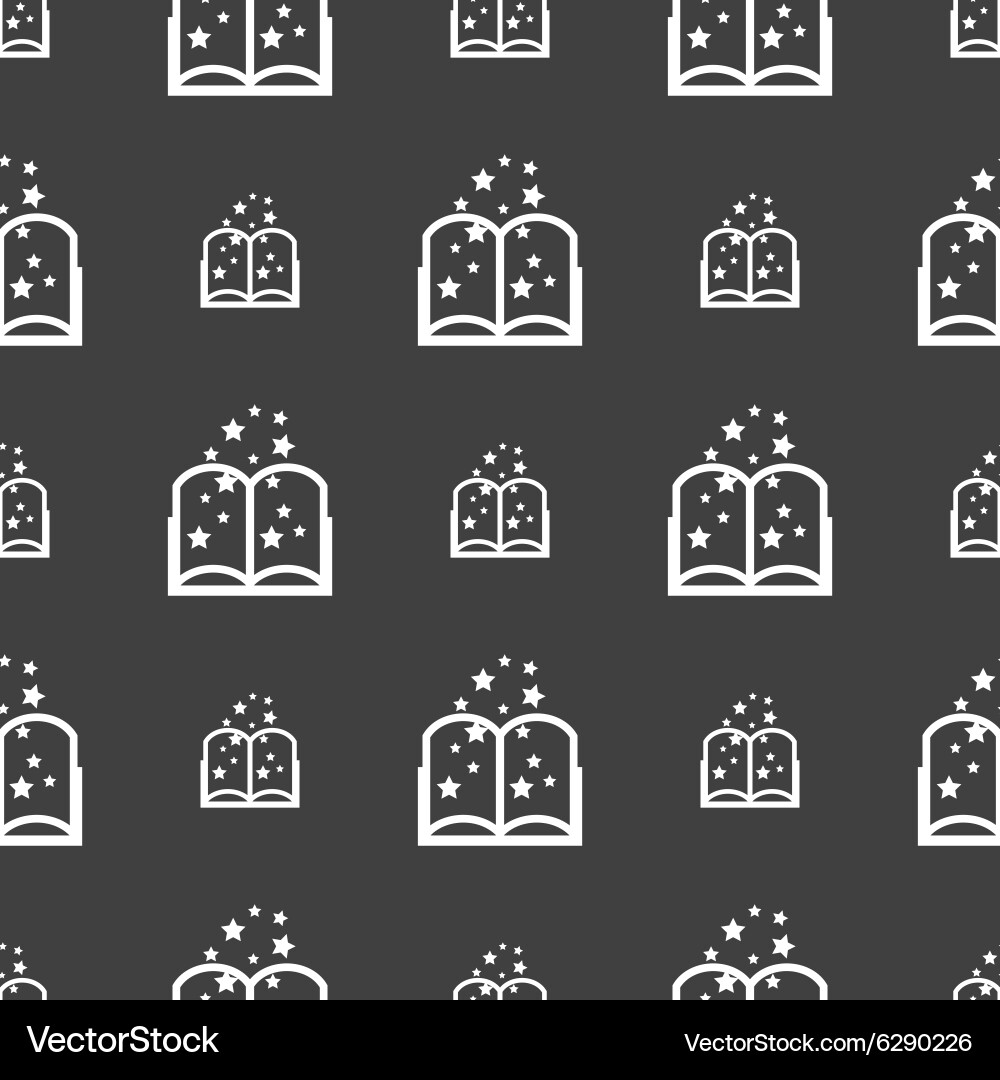 Magic book sign icon open book symbol seamless Vector Image