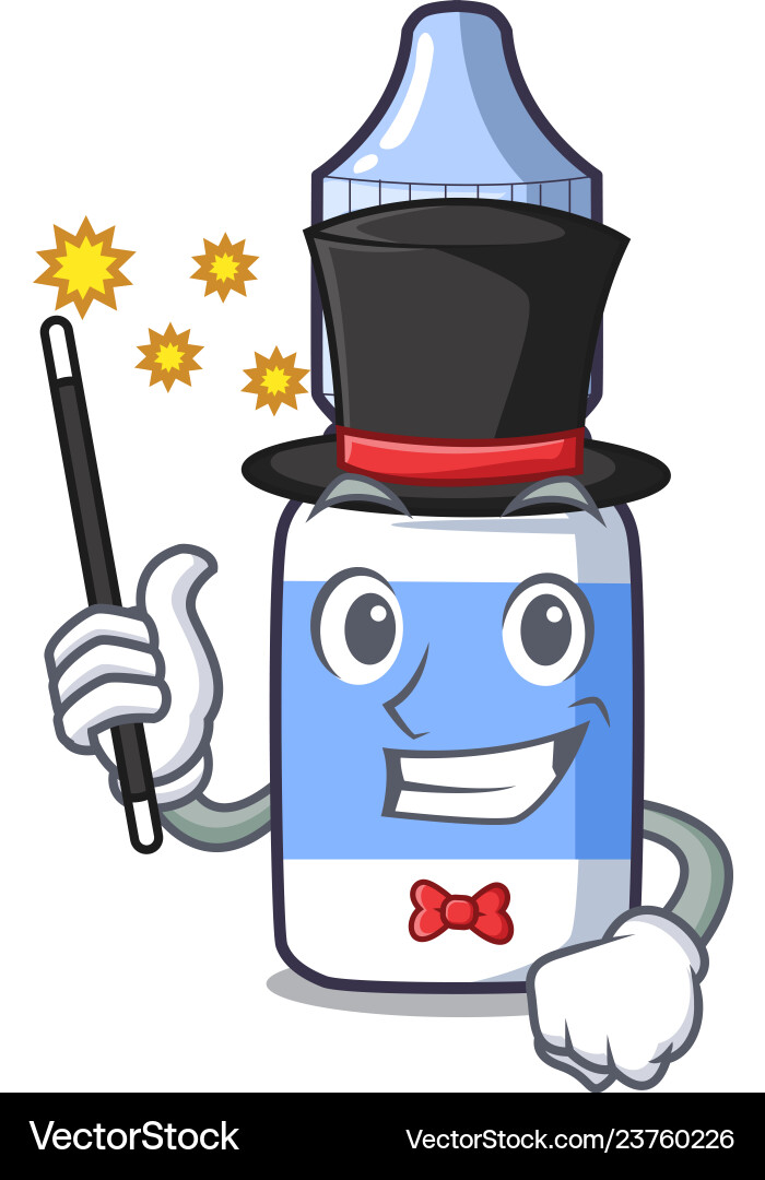 Magician eye drops isolated with the characters Vector Image