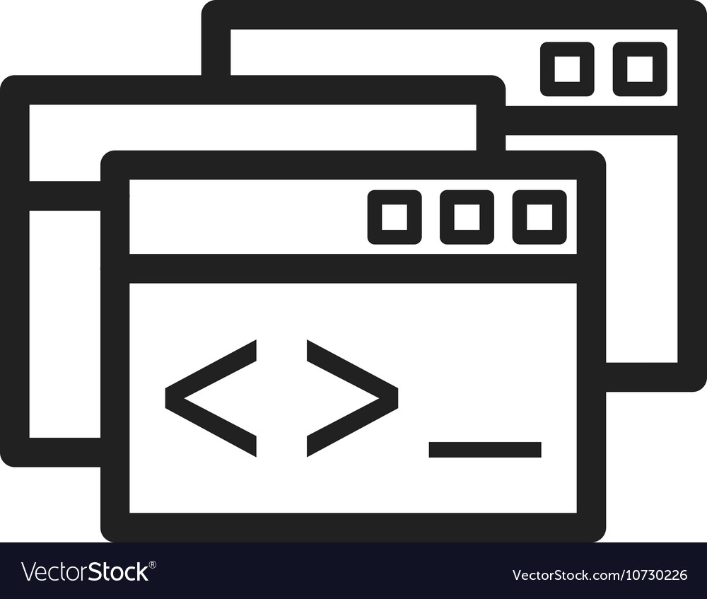 Programmierfenster Lizenzfreies Vektorbild - VectorStock