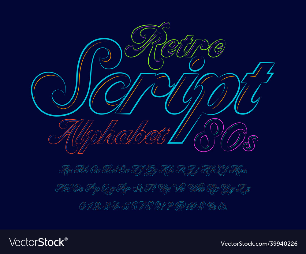 Script font Royalty Free Vector Image - VectorStock