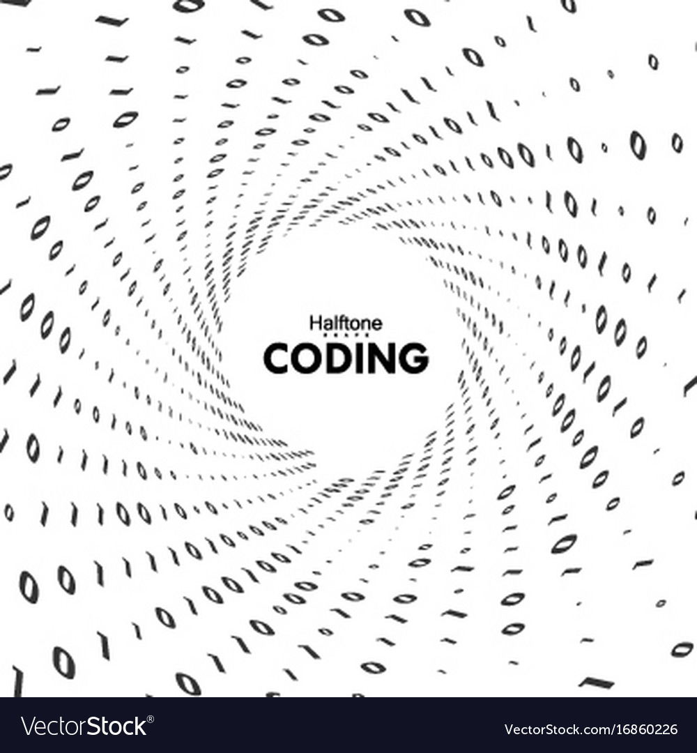 Streaming binary code 3d shape Royalty Free Vector Image