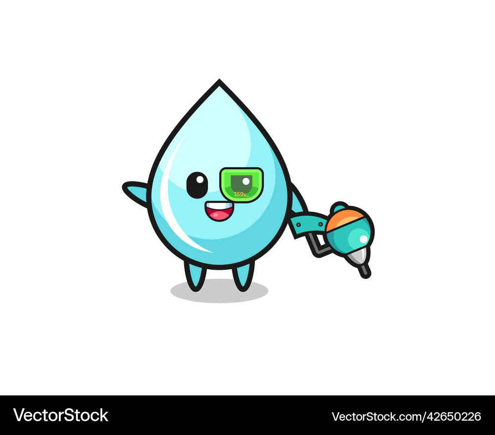 Water drop cartoon as future warrior mascot Vector Image