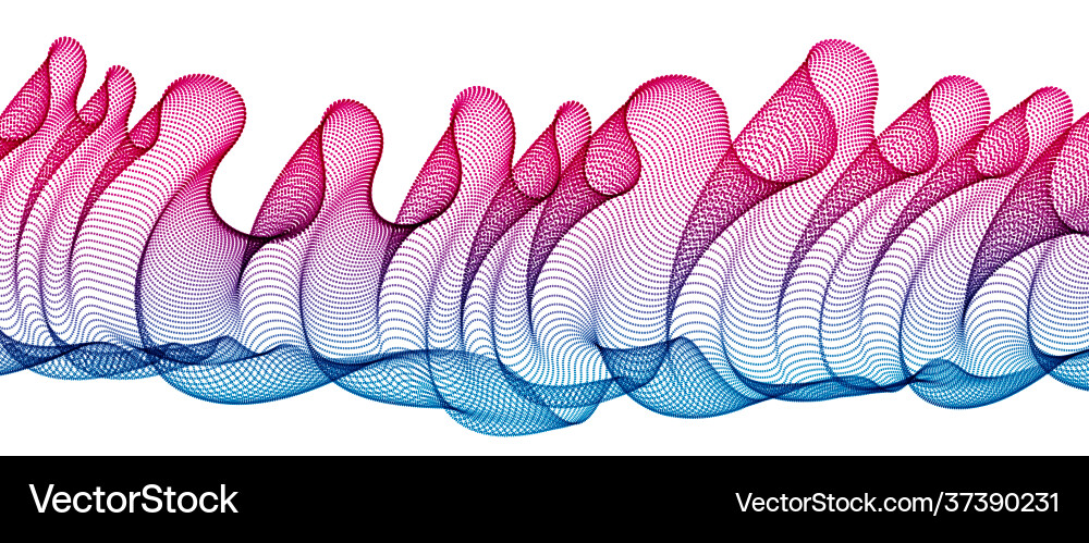 3d particles mesh array transparent tulle textile Vector Image