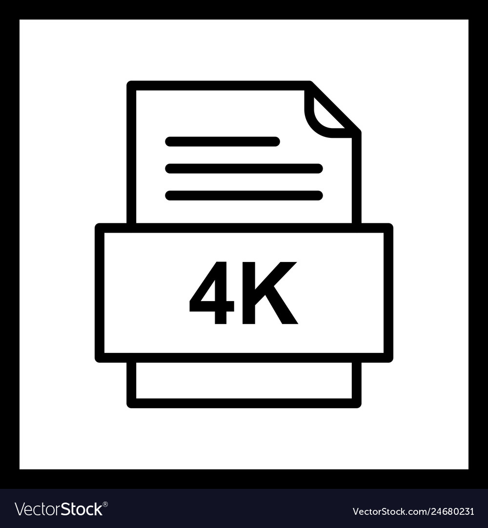 4k file document icon Royalty Free Vector Image