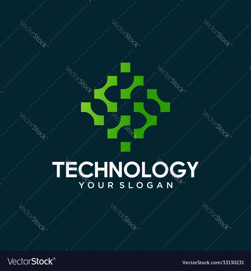 Abstract technology logo template Royalty Free Vector Image