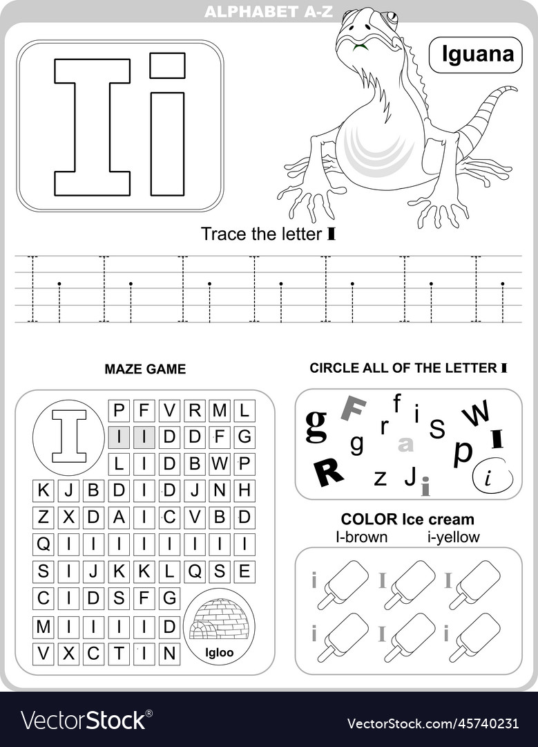 Alphabet-i Royalty Free Vector Image - VectorStock