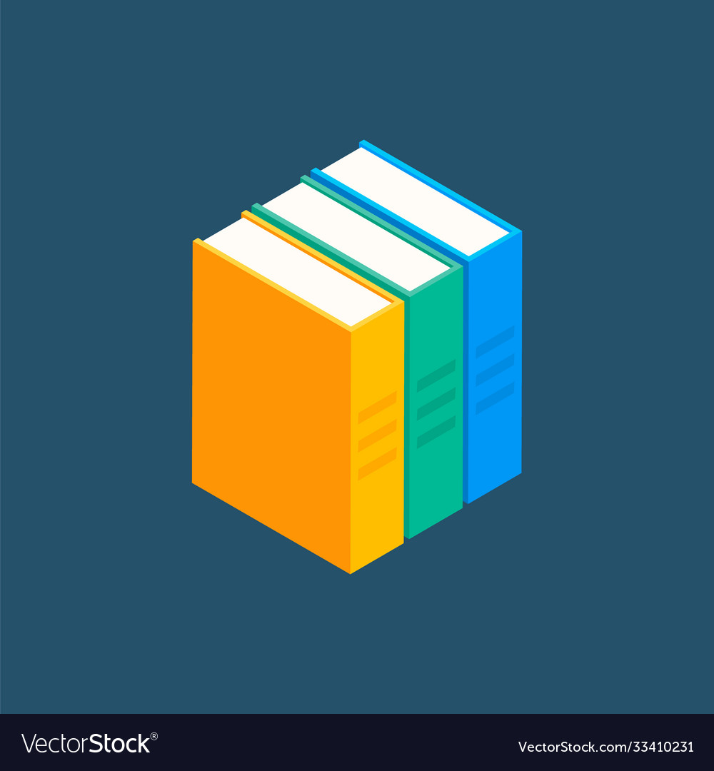 Book isometric stack school Royalty Free Vector Image