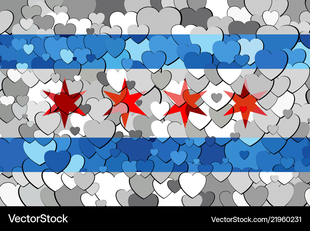 Chicago made of hearts background Royalty Free Vector Image