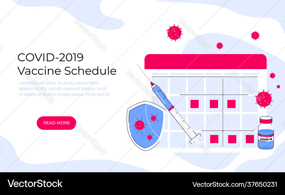 Covid19-19 vaccination vaccine schedule Royalty Free Vector