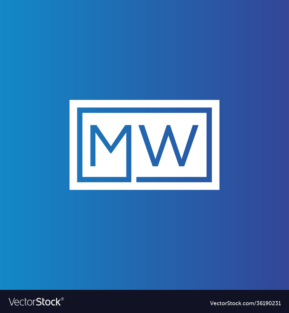 Creative initial letter mw square logo design Vector Image