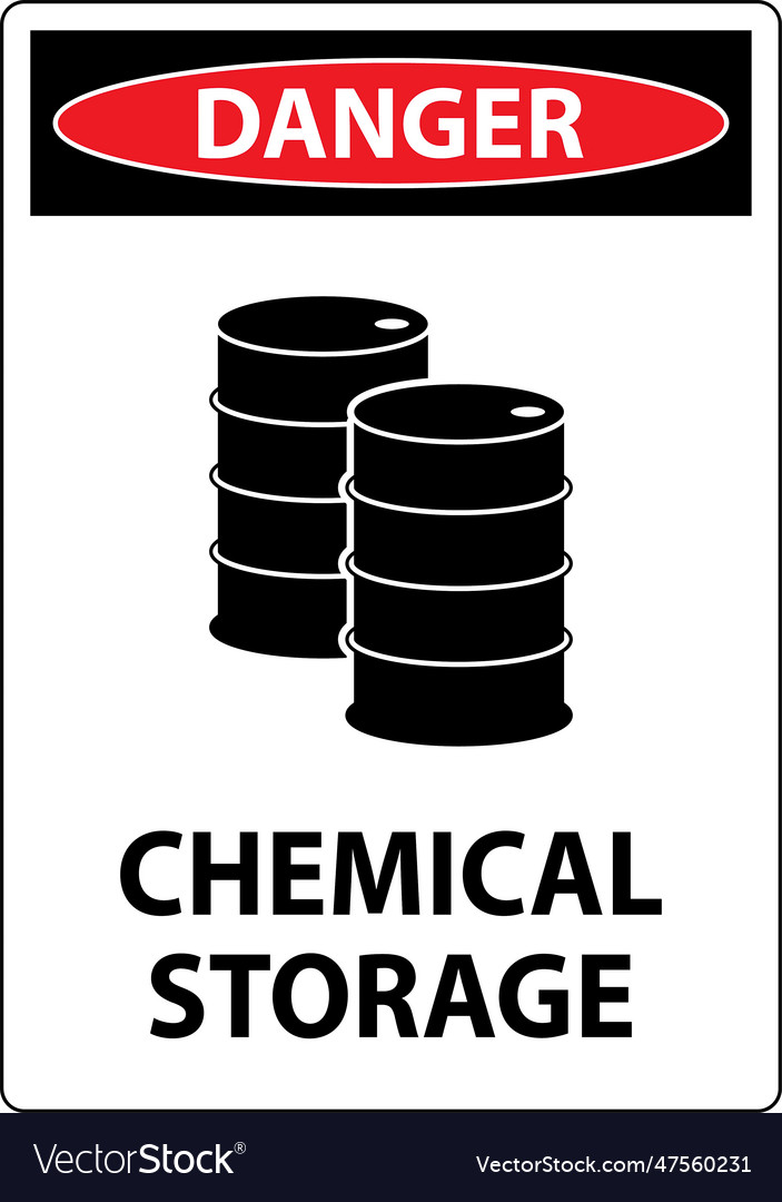 Danger Chemical Storage On White Background Vector Image