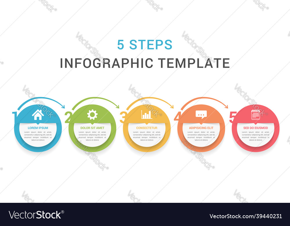 Five steps infographic template Royalty Free Vector Image