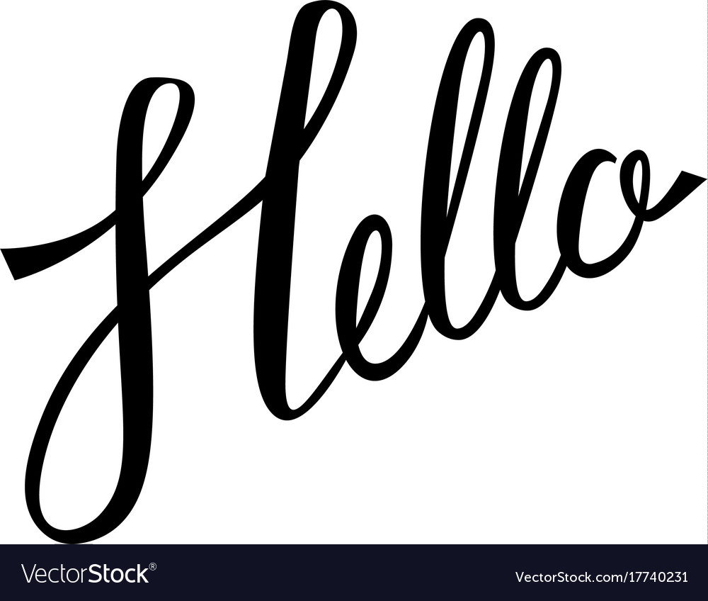 Hello hand lettering Royalty Free Vector Image