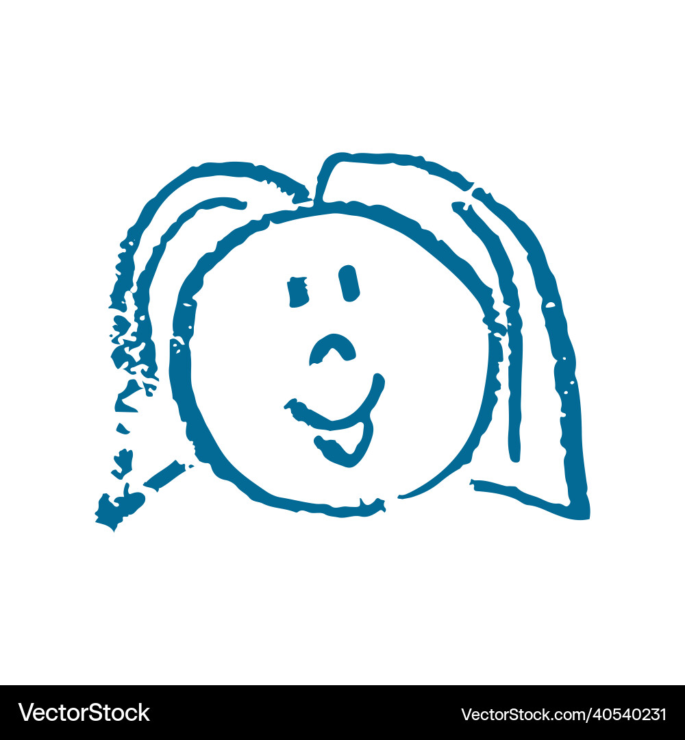 Icon in hand draw style drawing with wax crayons Vector Image