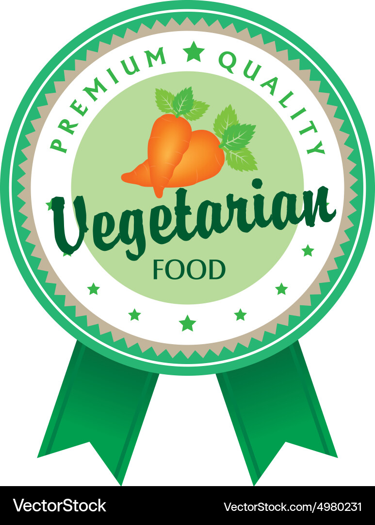 Isolated label with text for vegetarian food Vector Image