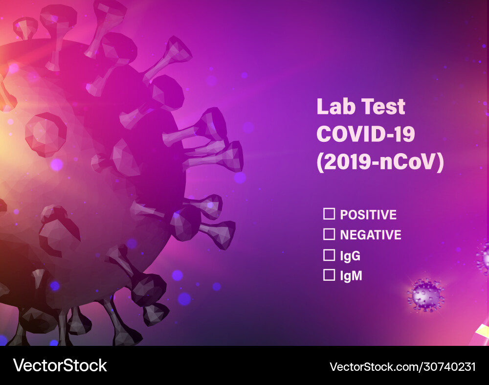 Lab test check list on covid-19 computer model Vector Image