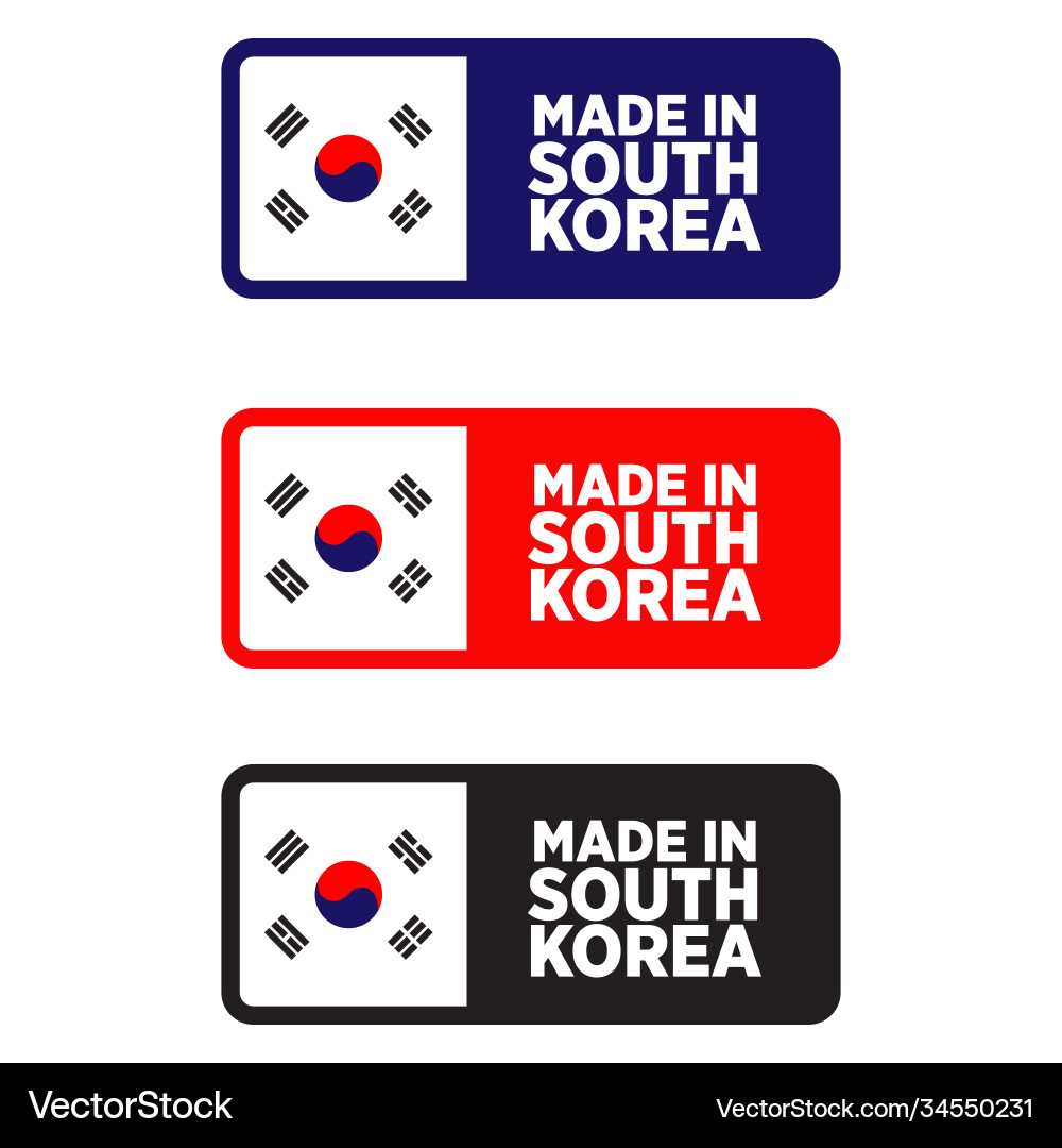 Made in south korea logo design template Vector Image