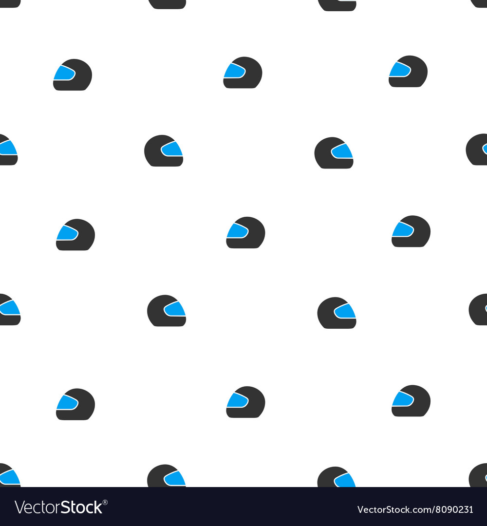 Motorcycle helmet flat seamless pattern Royalty Free Vector