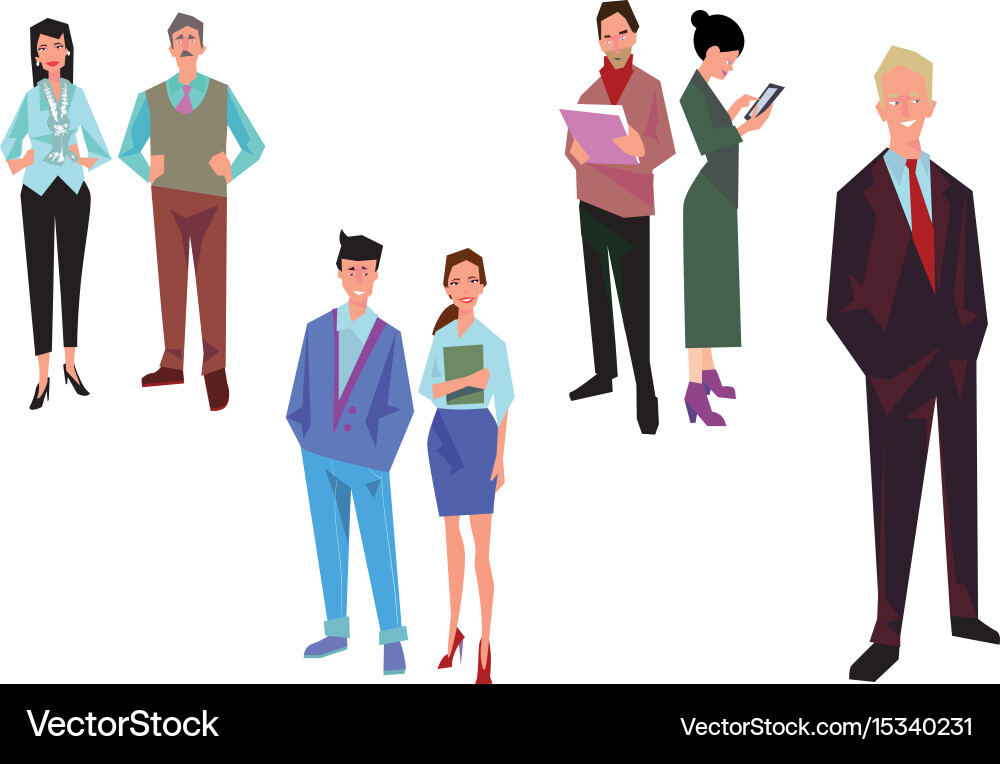 Office workers manager and team Royalty Free Vector Image