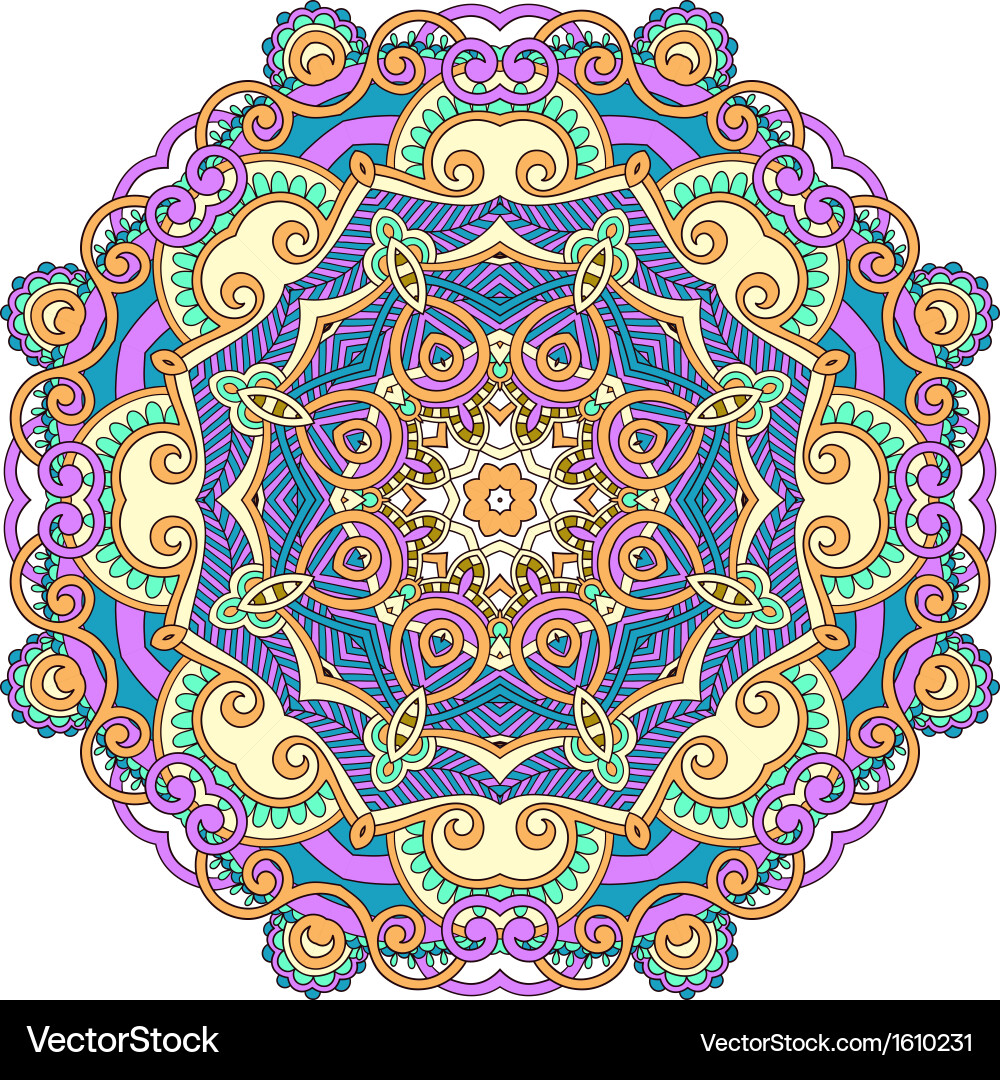 Ornament ornamental round lace design Royalty Free Vector