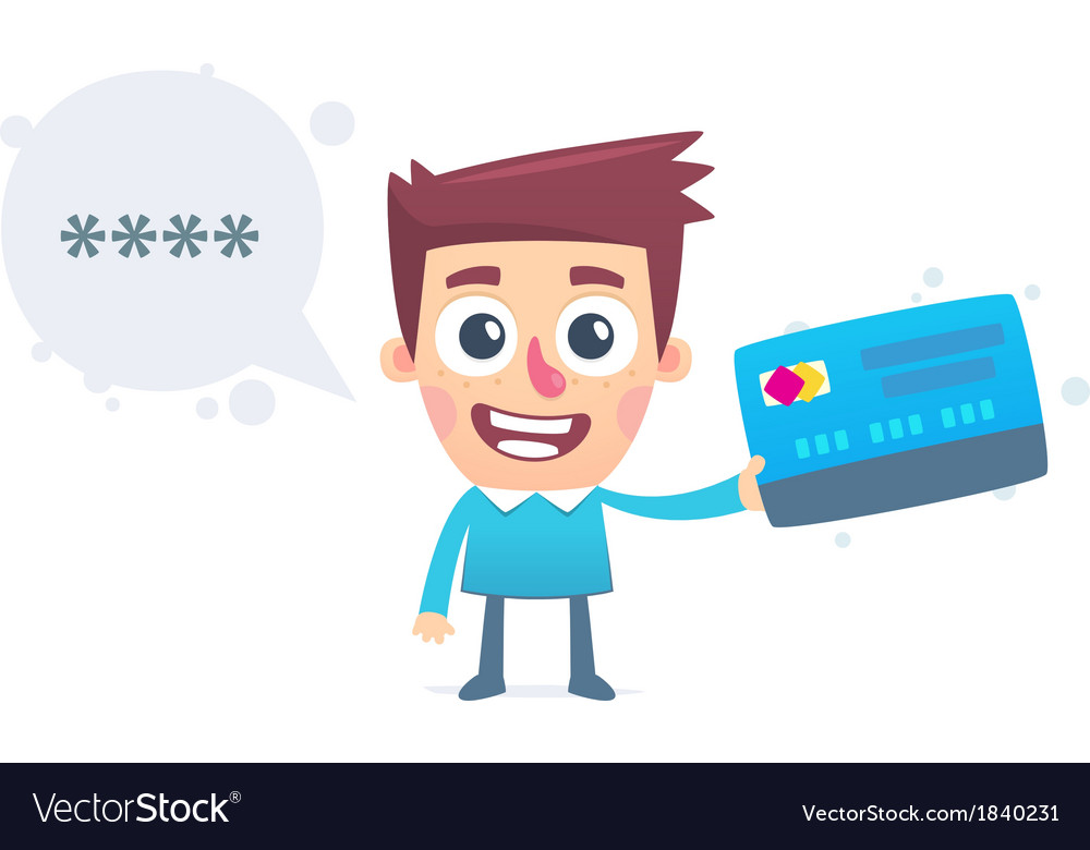 Pin code from the debit card Royalty Free Vector Image