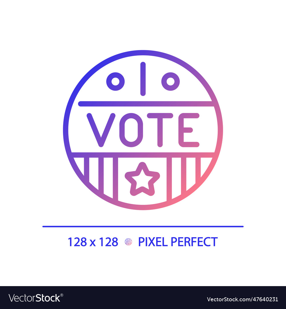 Pixel perfect gradient icon with vote text Vector Image