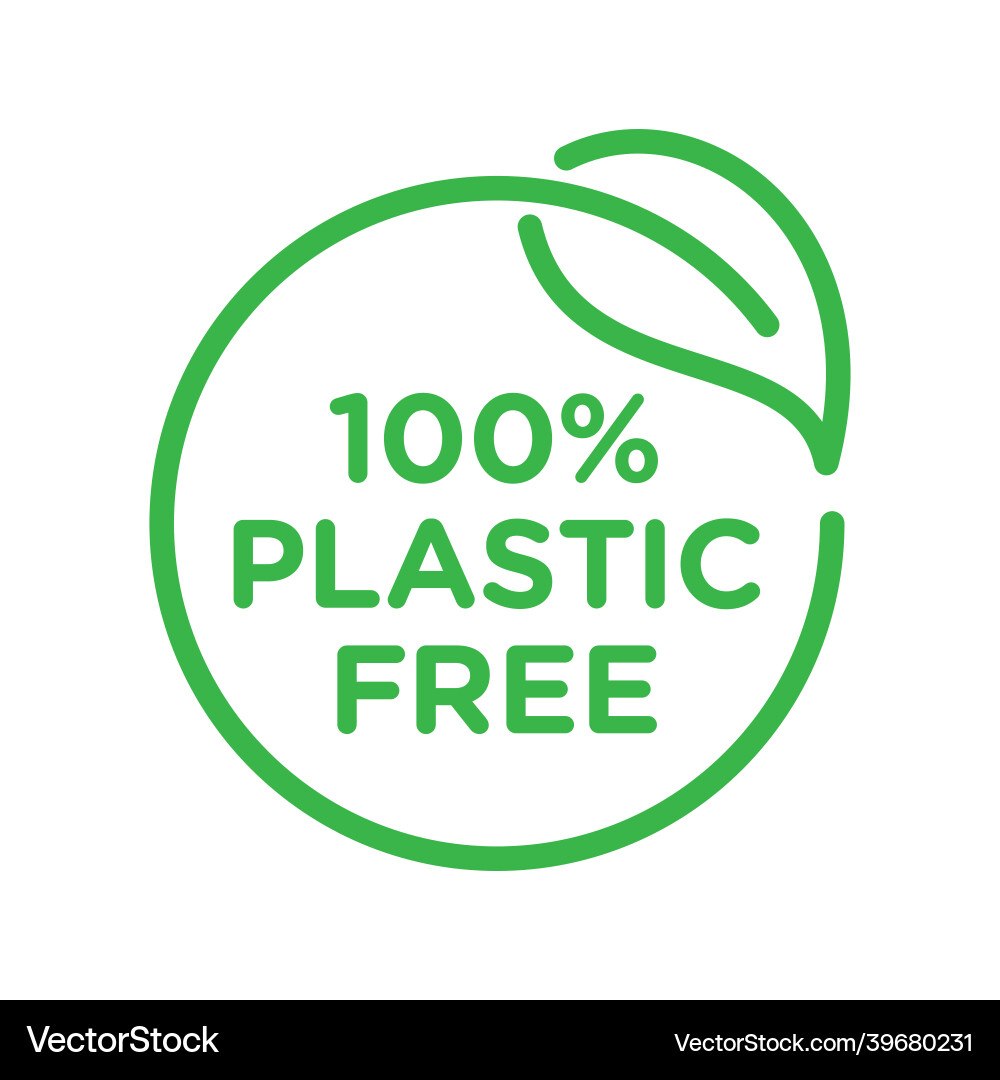 Plastic free product logo icon badge design Vector Image