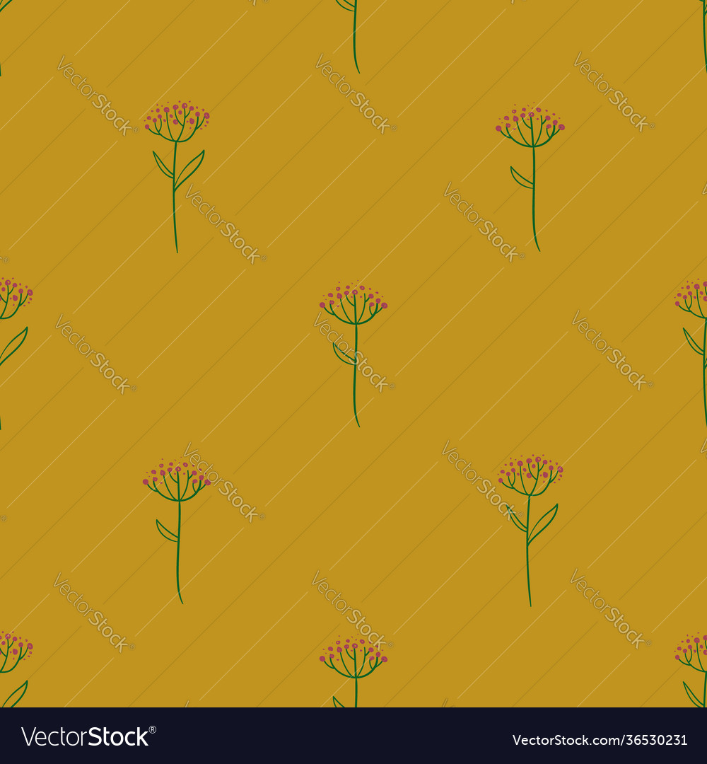 Rustic seamless pattern with wildflowers Vector Image