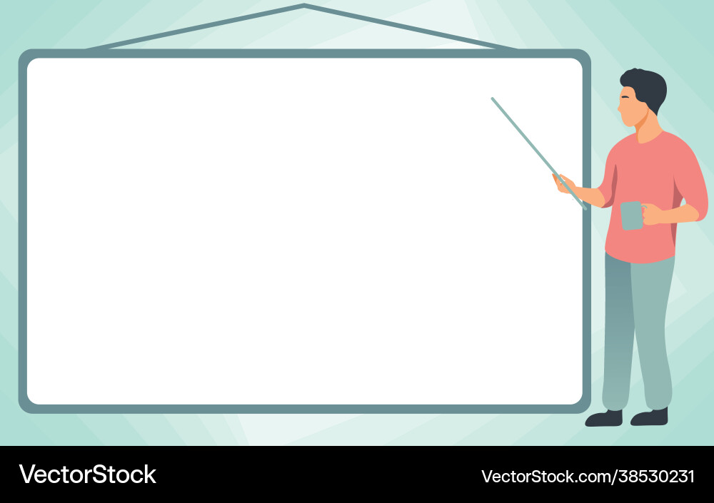 School instructor drawing pointing stick on empty Vector Image