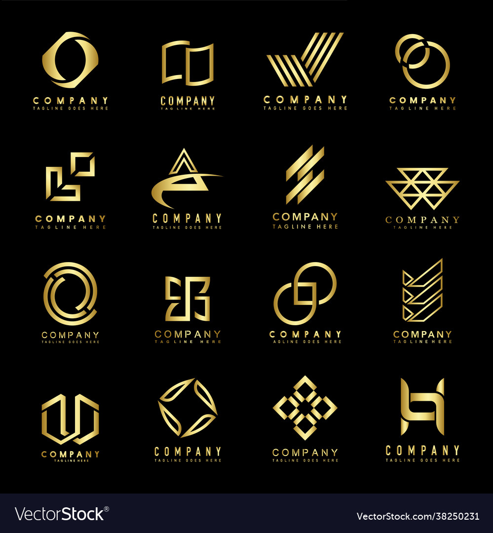 Set Company Logo Design Ideas Royalty Free Vector Image