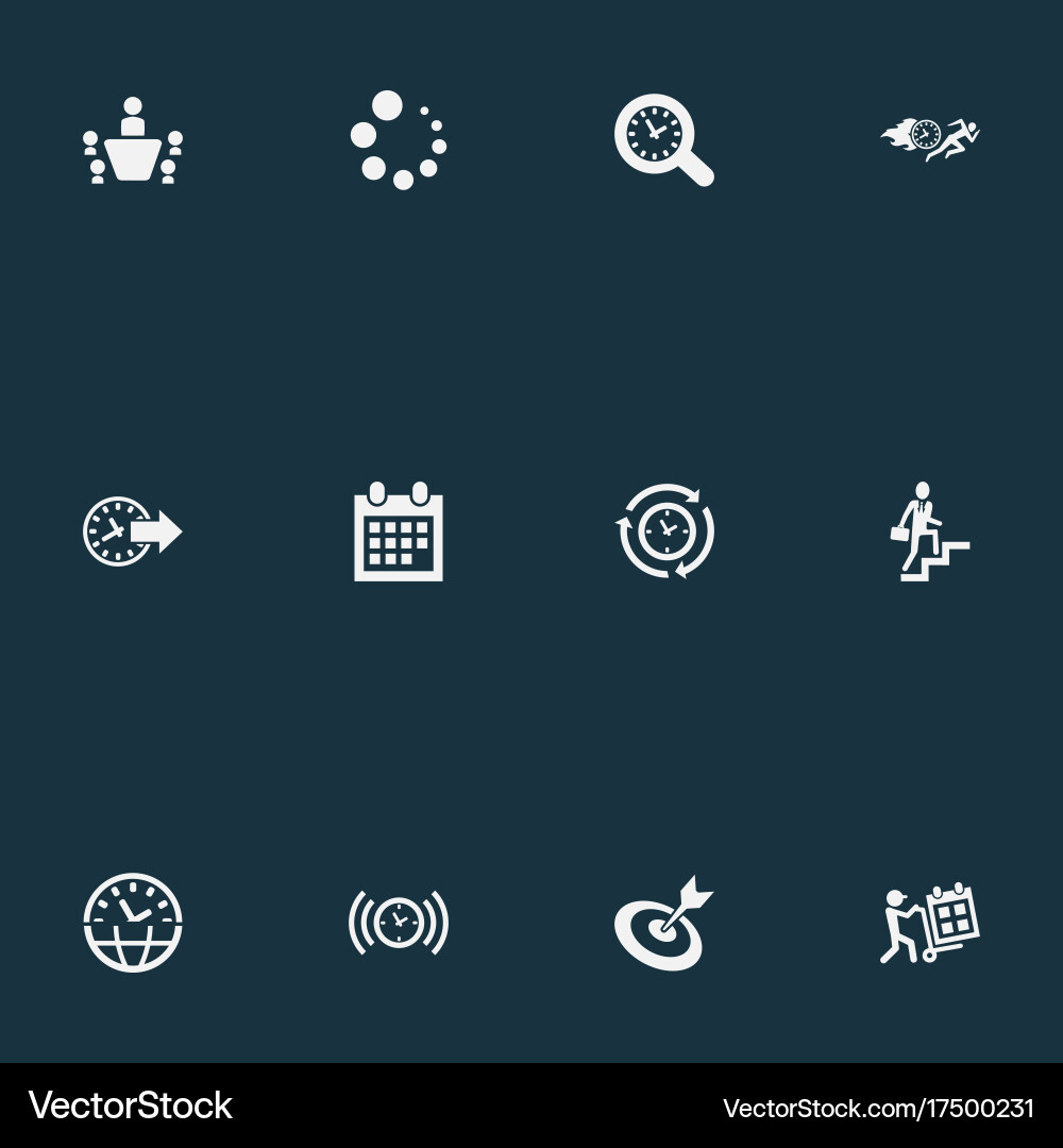 Set of simple management icons Royalty Free Vector Image