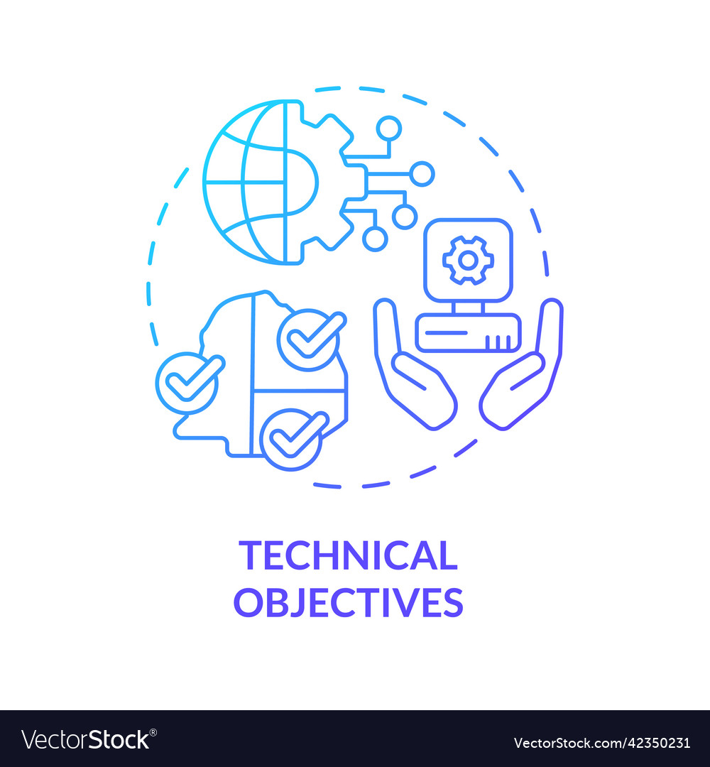 Technical objectives blue gradient concept icon Vector Image