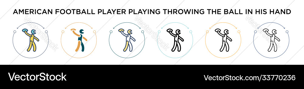 American football player playing throwing Vector Image