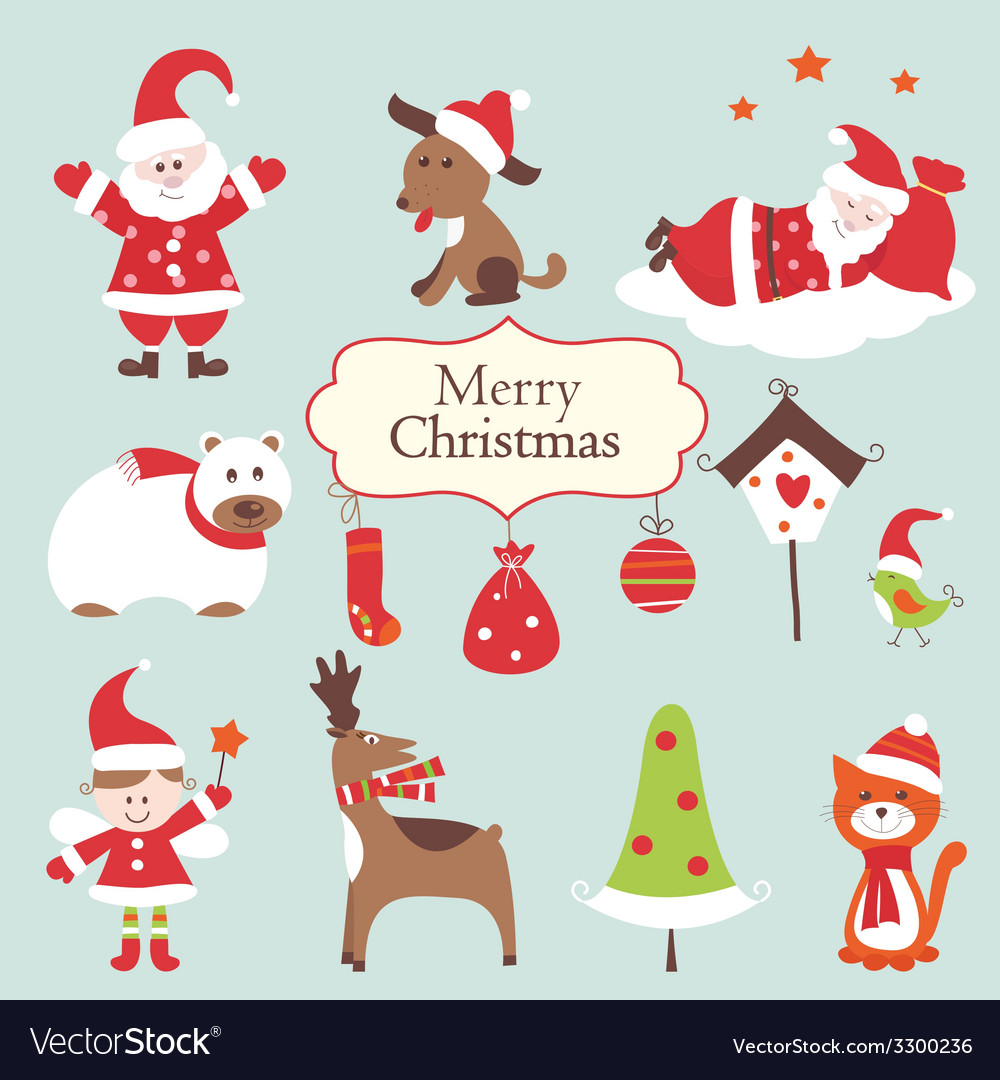 Christmas set 2 Royalty Free Vector Image - VectorStock