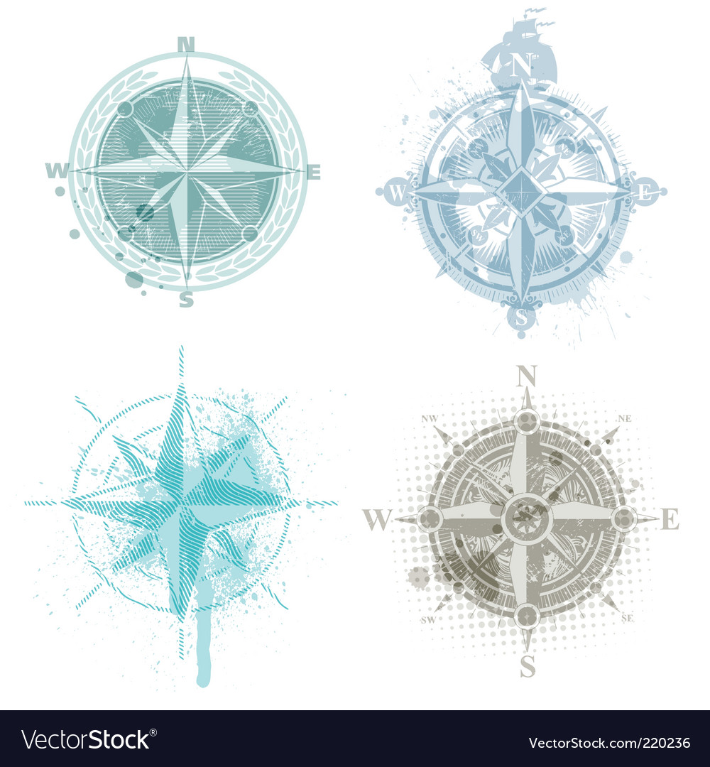 Compass roses Royalty Free Vector Image - VectorStock