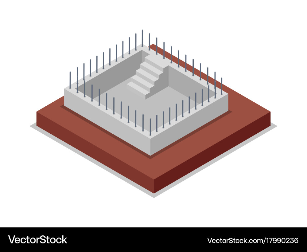 Construction of walls isometric 3d icon Royalty Free Vector