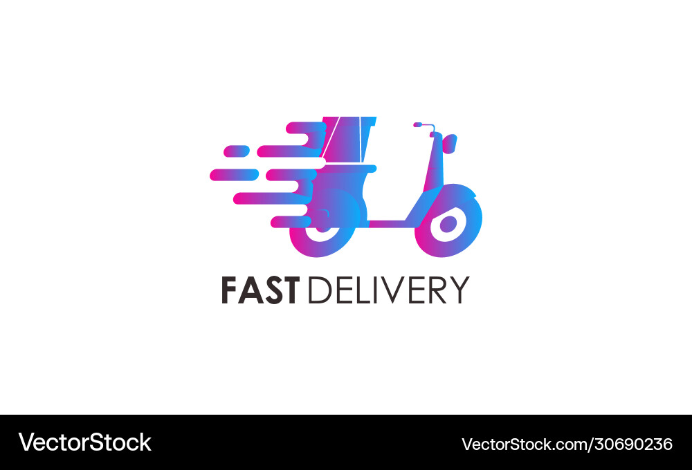 Fast delivery logo design food service Royalty Free Vector