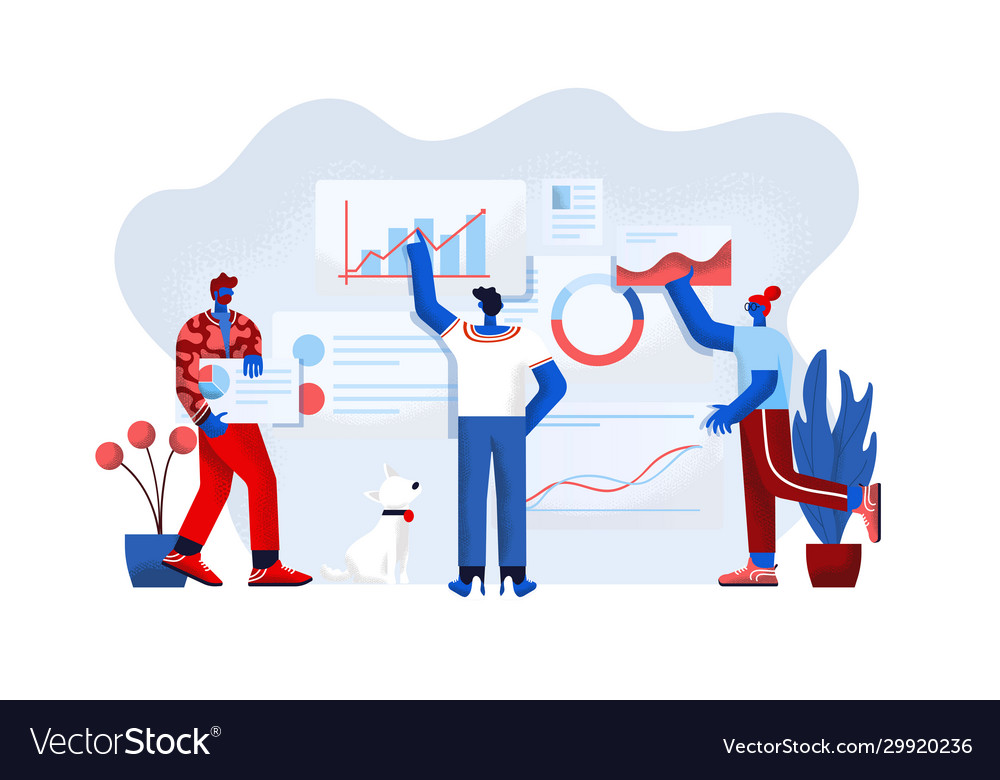Flat modern design data analysis Royalty Free Vector Image