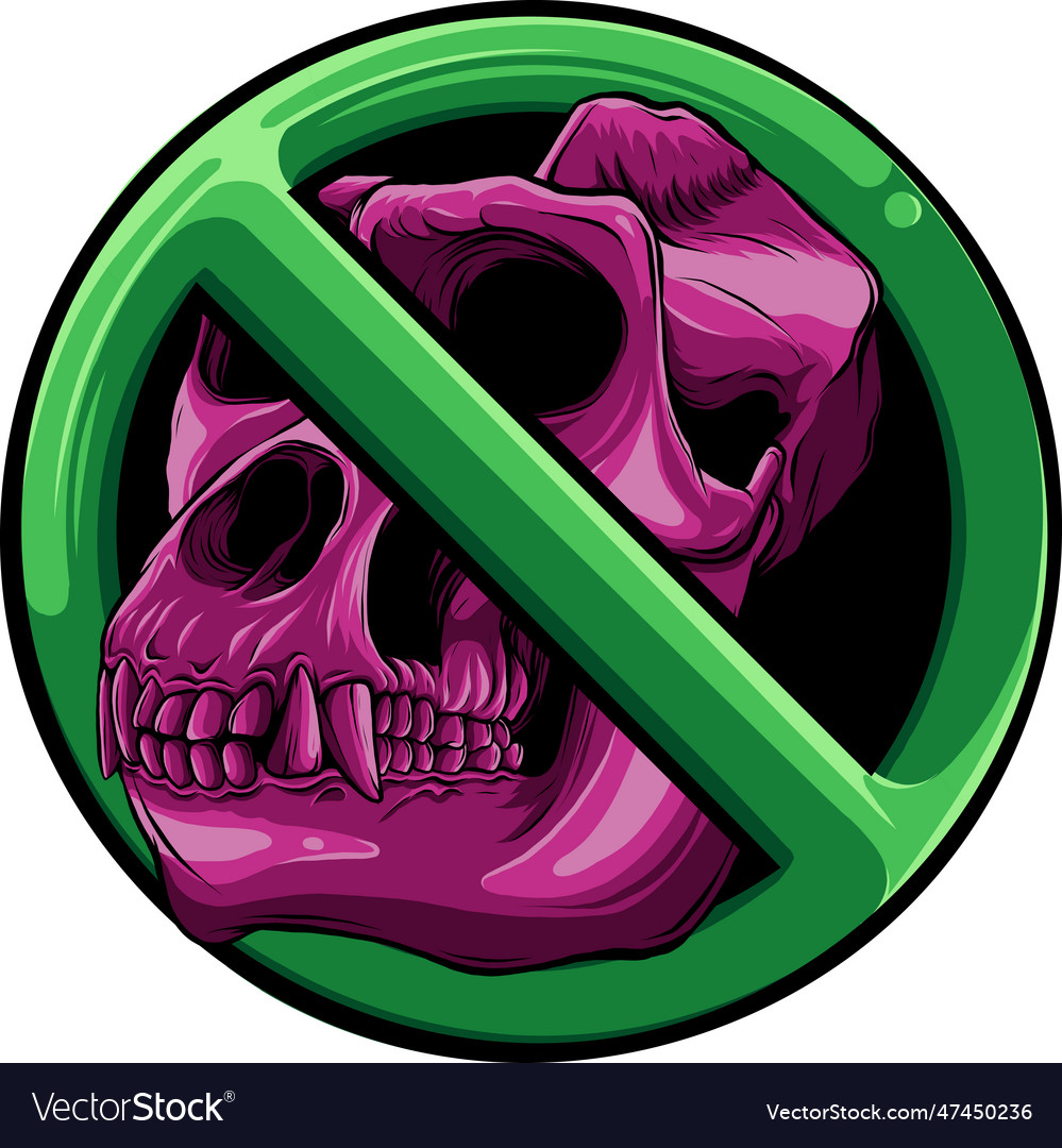 Forbidden skull monkey Royalty Free Vector Image