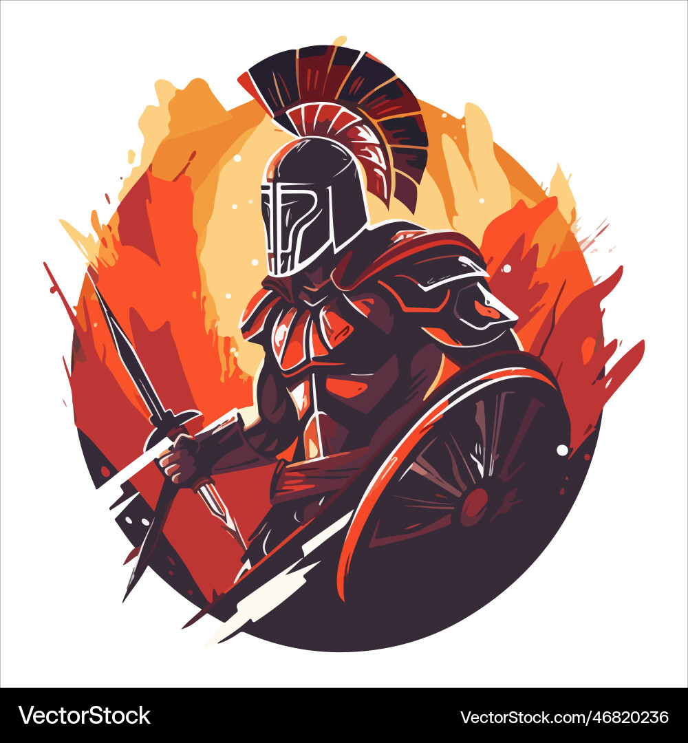 Gladiator logo design spartan warrior sport team Vector Image