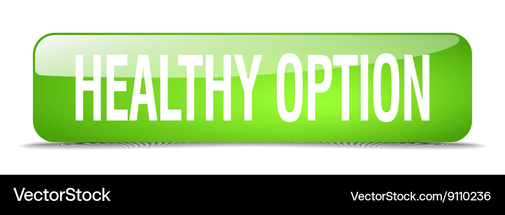 Healthy option green square 3d realistic isolated Vector Image