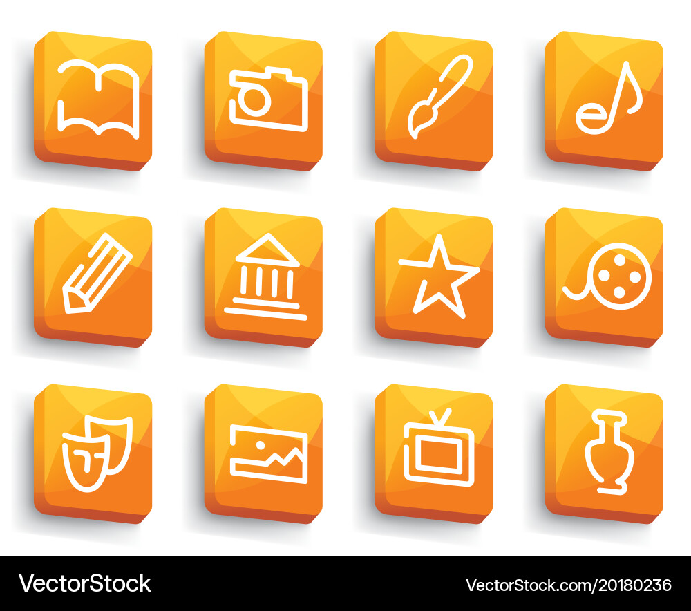 Icons of arts Royalty Free Vector Image - VectorStock