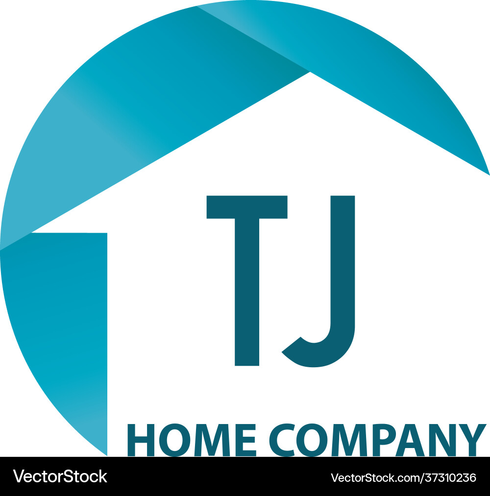 Initial letter tj home or property logo design Vector Image