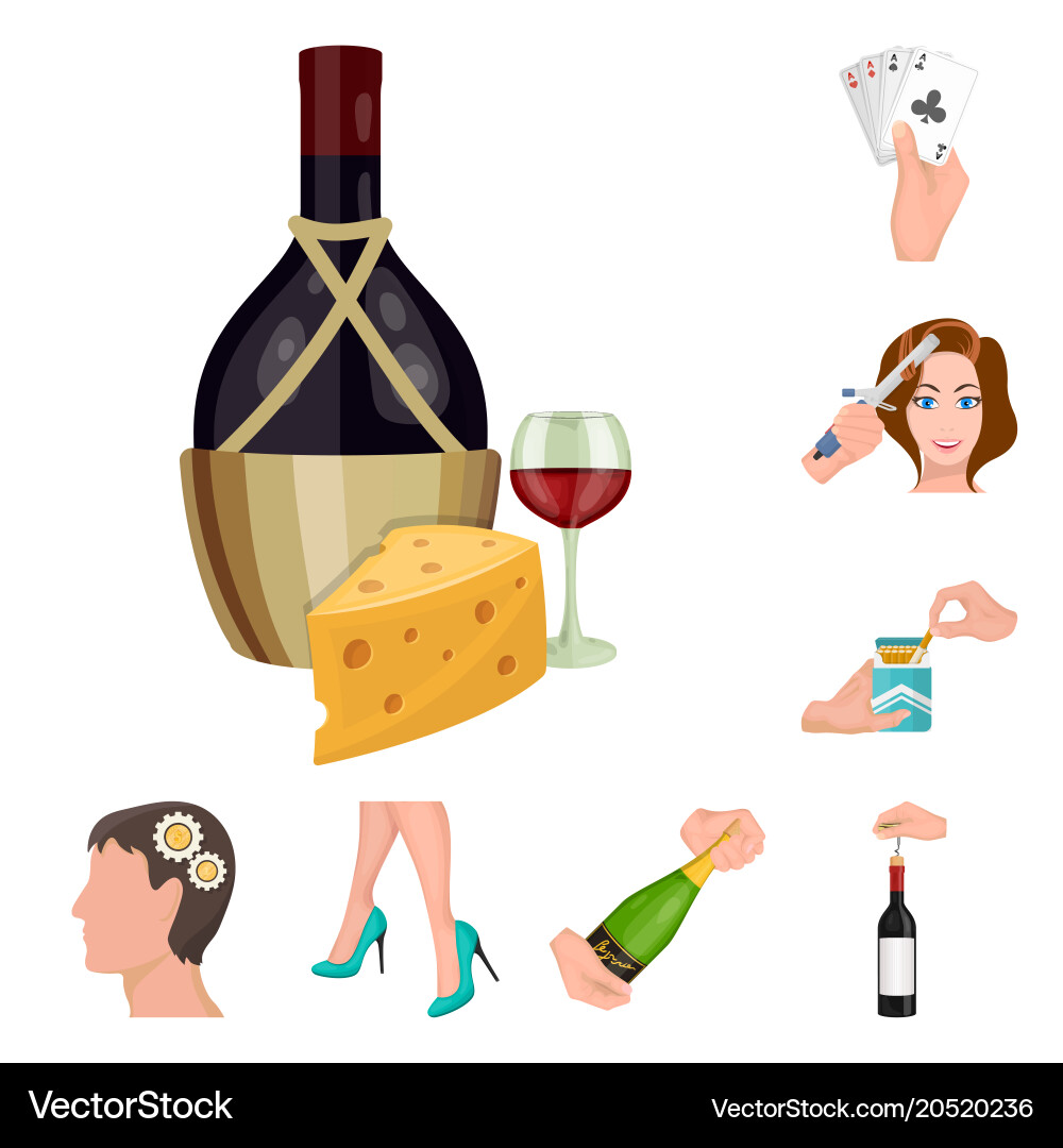 Manipulation by hands cartoon icons in set Vector Image