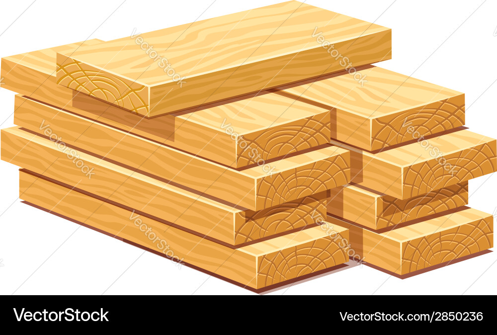 Pile wooden timber planks Royalty Free Vector Image